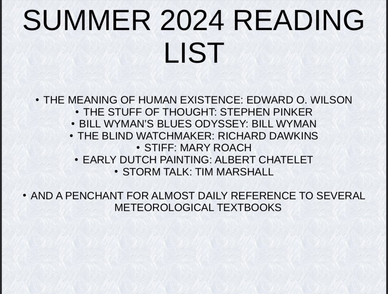 My Summer 2024 Reading List – TORNADO QUEST